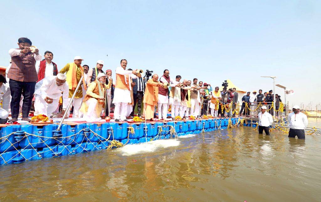 UP CM Yogi Adityanath performs poojan as Maha Kumbh Mela 2025 concludes