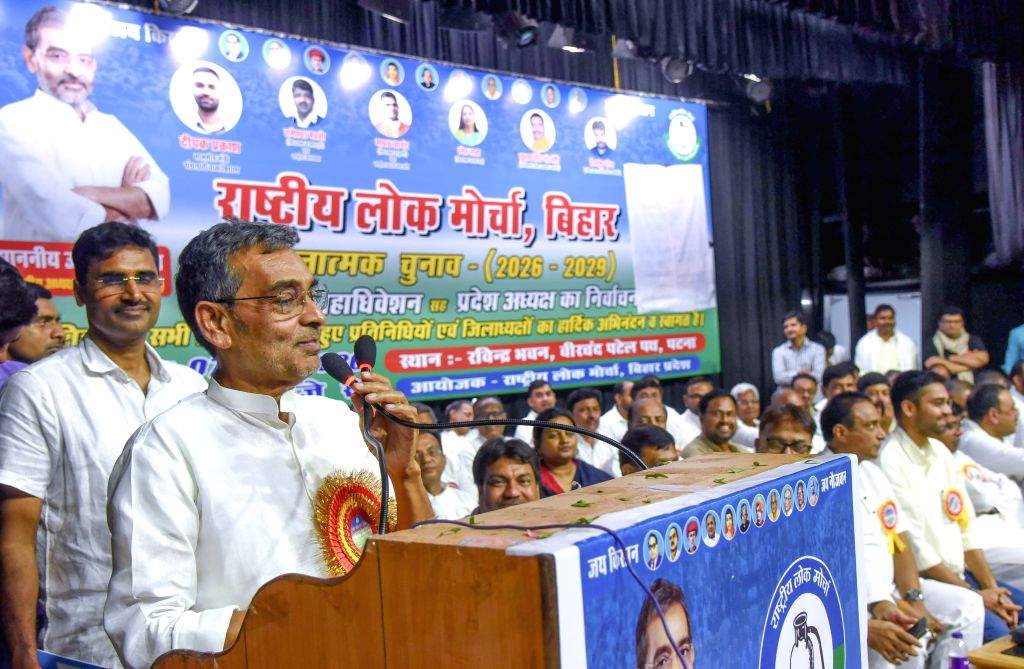 Upendra Kushwaha Attends State-Level Convention in Patna