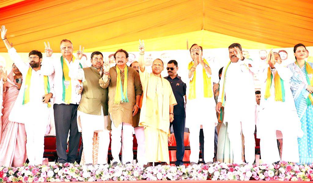 Uttar Pradesh Chief Minister and BJP leader Yogi Adityanath during a ...