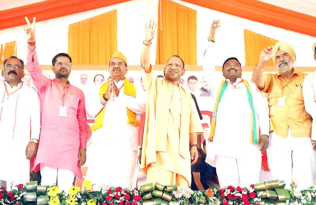 Uttar Pradesh Chief Minister and BJP leader Yogi Adityanath during a ...