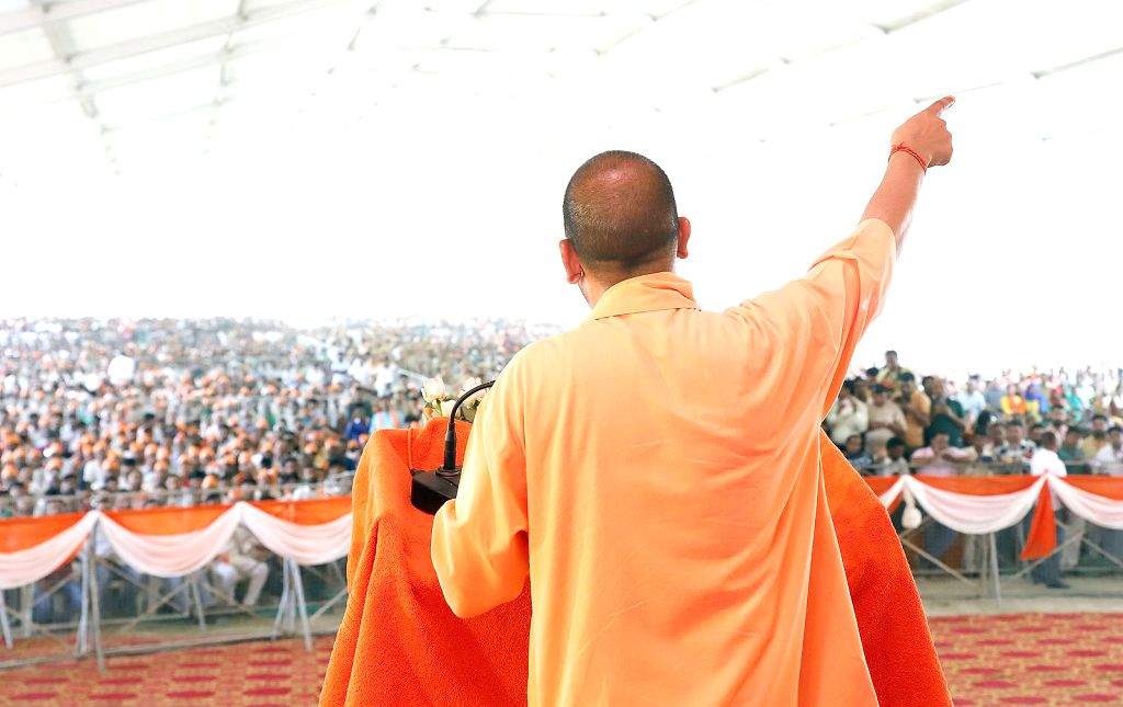 Uttar Pradesh Chief Minister and BJP leader Yogi Adityanath during a ...