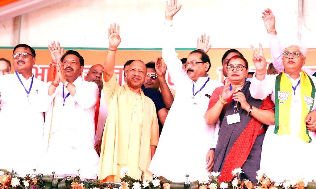Uttar Pradesh Chief Minister and BJP leader Yogi Adityanath during a ...