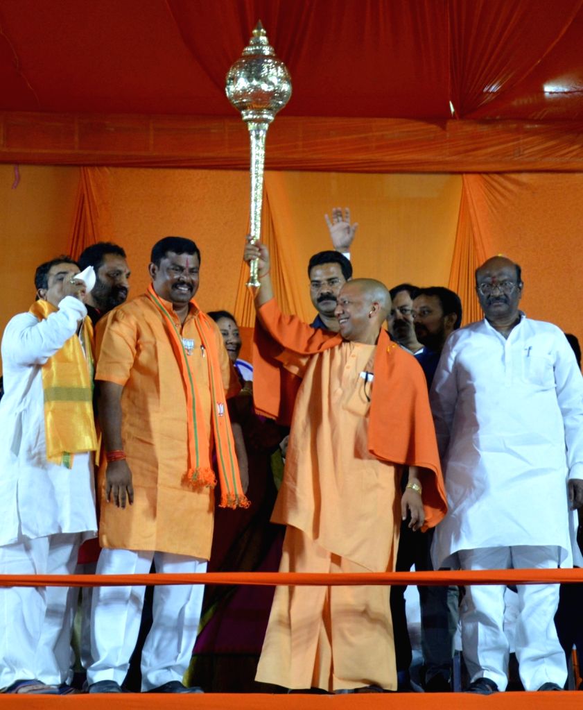 Yogi Adityanath campaigns for BJP in Telangana