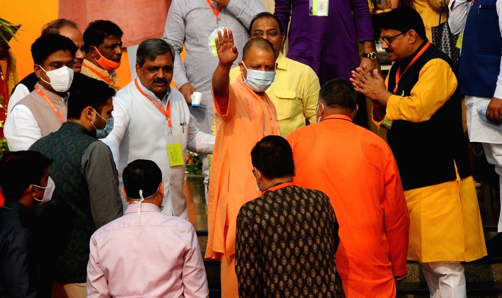 Uttar Pradesh chief Minister Yogi Adityanath arrive arrive to BJP ...
