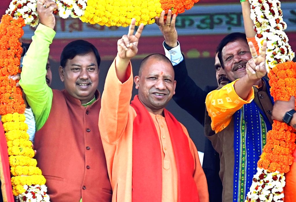 : Agartala: Uttar Pradesh Chief Minister Yogi Adityanath during BJP ...