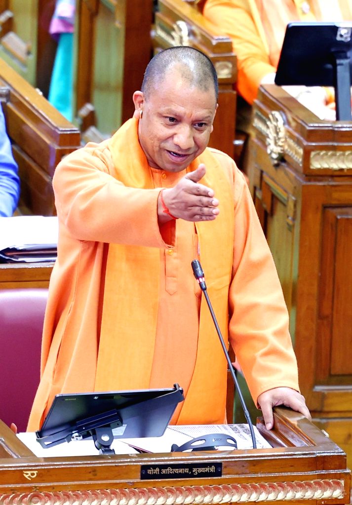 Uttar Pradesh Chief Minister Yogi Adityanath speaks during the Budget ...