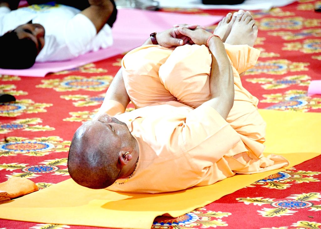 : Gorakhpur: Uttar Pradesh Chief Minister Yogi Adityanath performs yoga ...