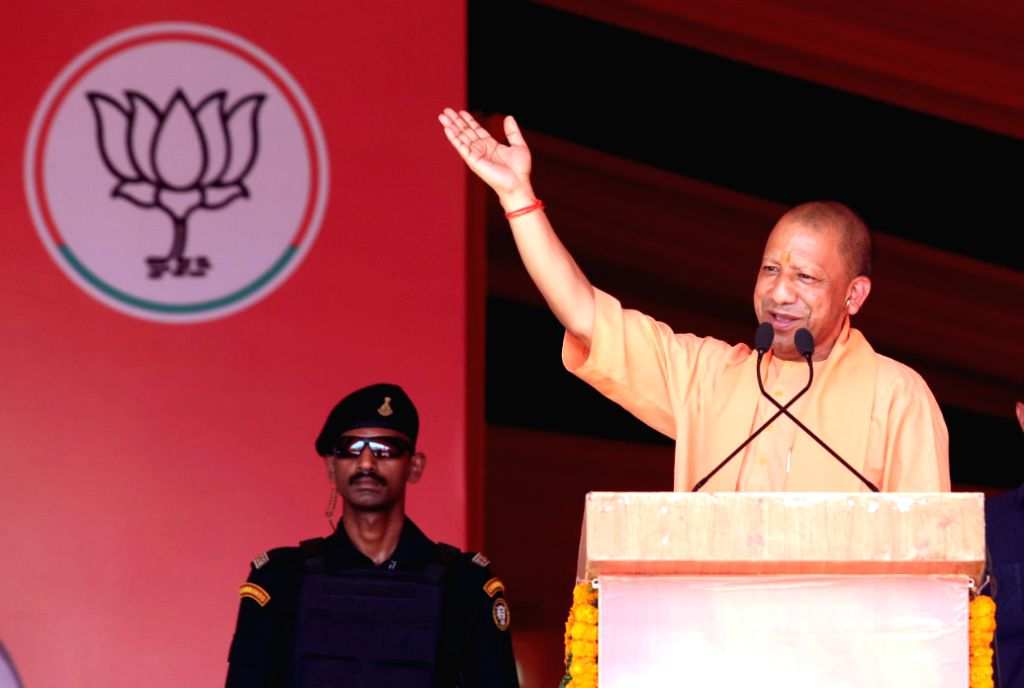 Uttar Pradesh Chief Minister Yogi Adityanath during an election rally