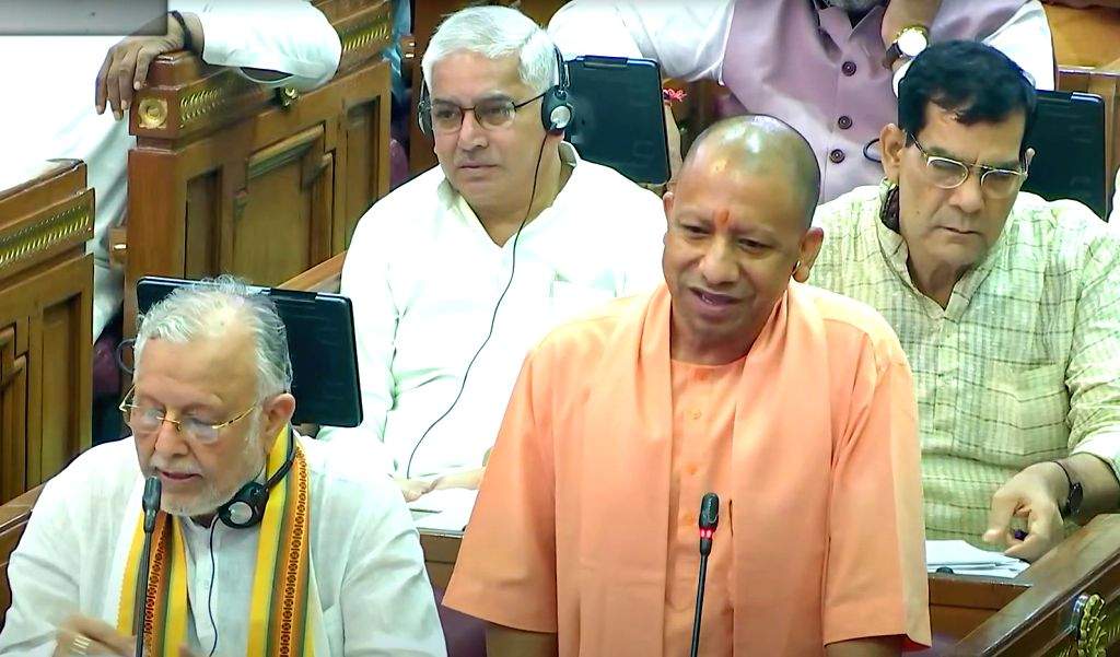 Uttar Pradesh Chief Minister Yogi Adityanath speaks during the monsoon ...