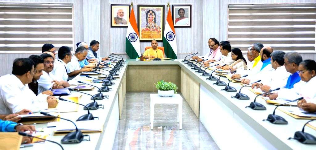 Uttar Pradesh Chief Minister Yogi Adityanath during a meeting at CM ...