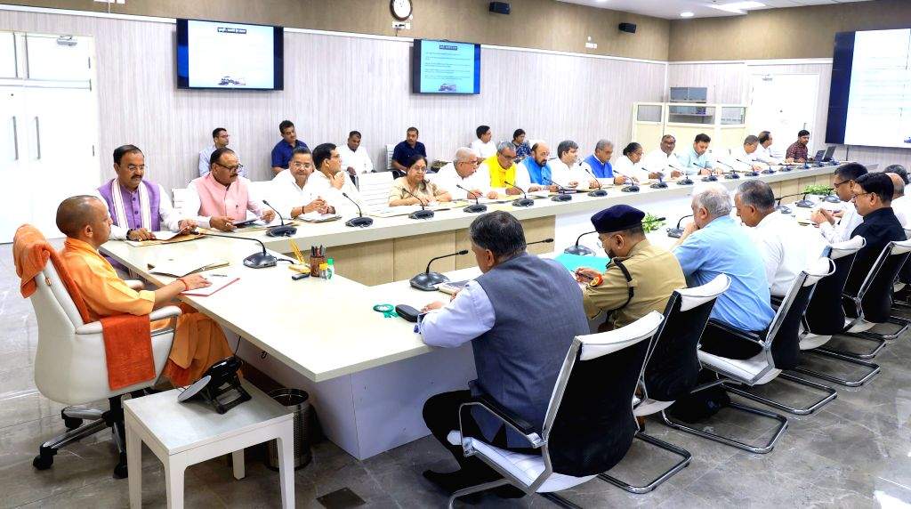 Uttar Pradesh Chief Minister Yogi Adityanath during a meeting at CM ...