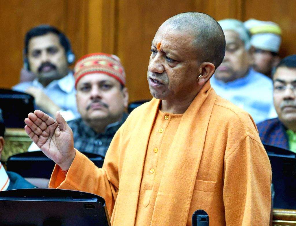 Uttar Pradesh Chief Minister Yogi Adityanath speaks during the budget ...