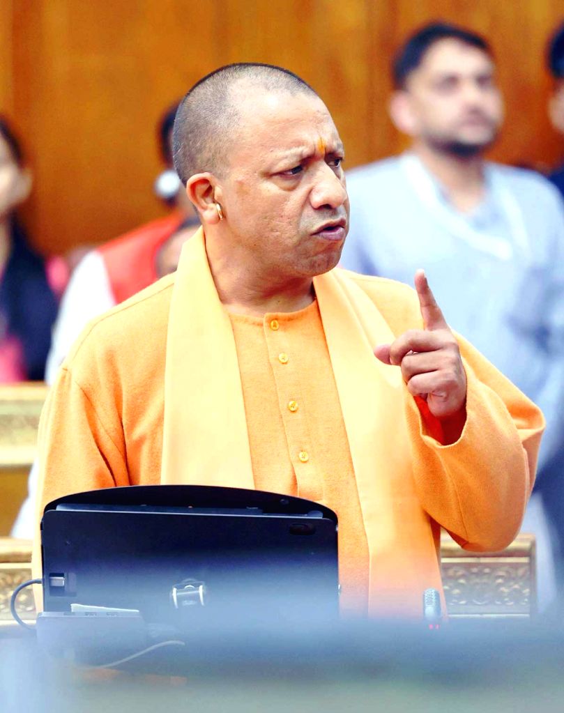 Uttar Pradesh CM Yogi Adityanath addresses during a budget session