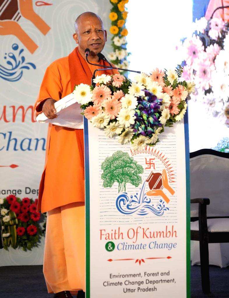 Uttar Pradesh CM Yogi Adityanath attends the 'Kumbh's Faith and Climate ...