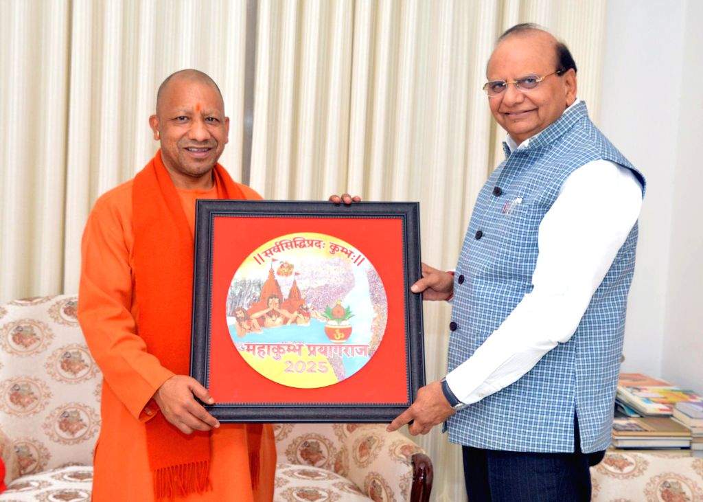Uttar Pradesh CM Yogi Adityanath meets Delhi LG VK Saxena