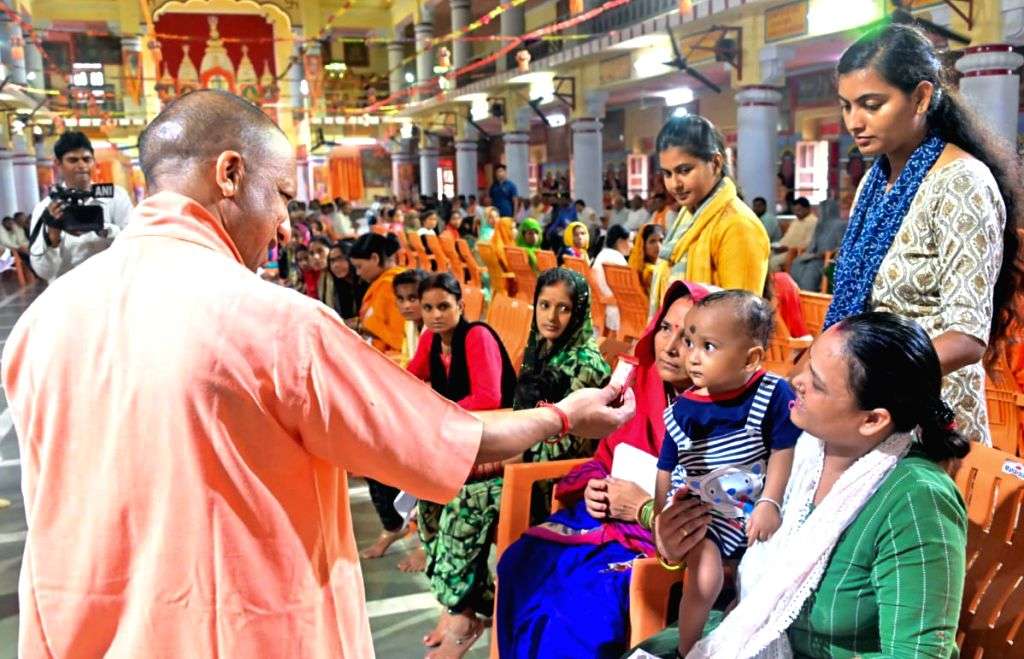 Uttar Pradesh CM Yogi Adityanath meets the public during 'Janta Darshan ...