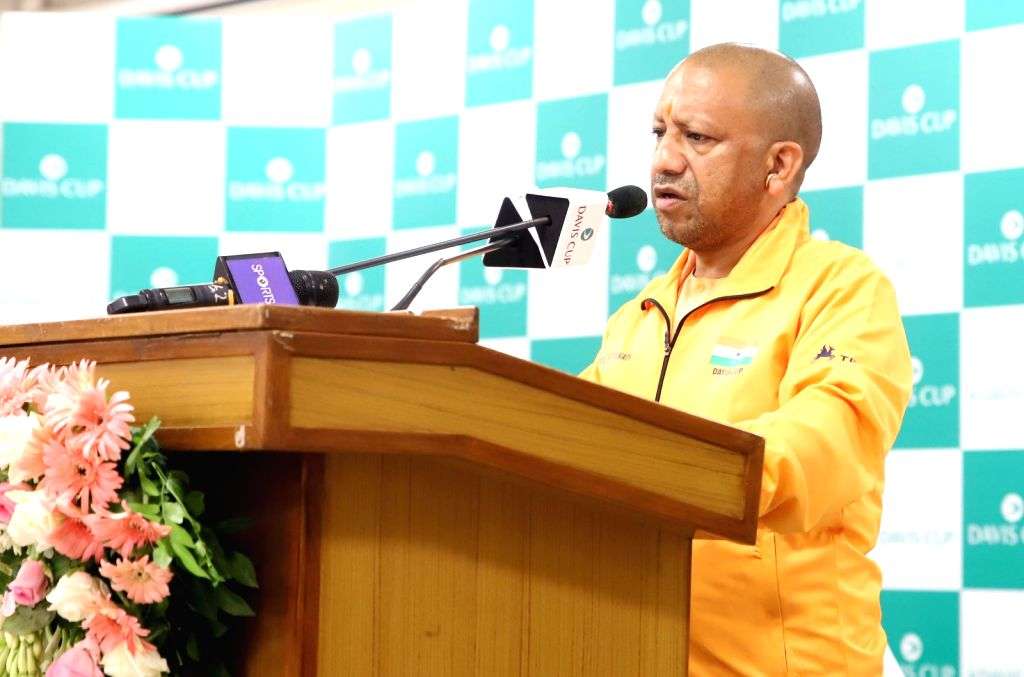 Uttar Pradesh CM Yogi Aditynath during Davis Cup World Group-2 event