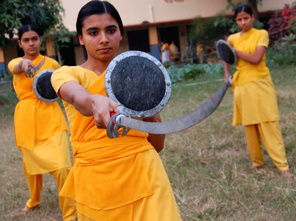 Sword training session for girls