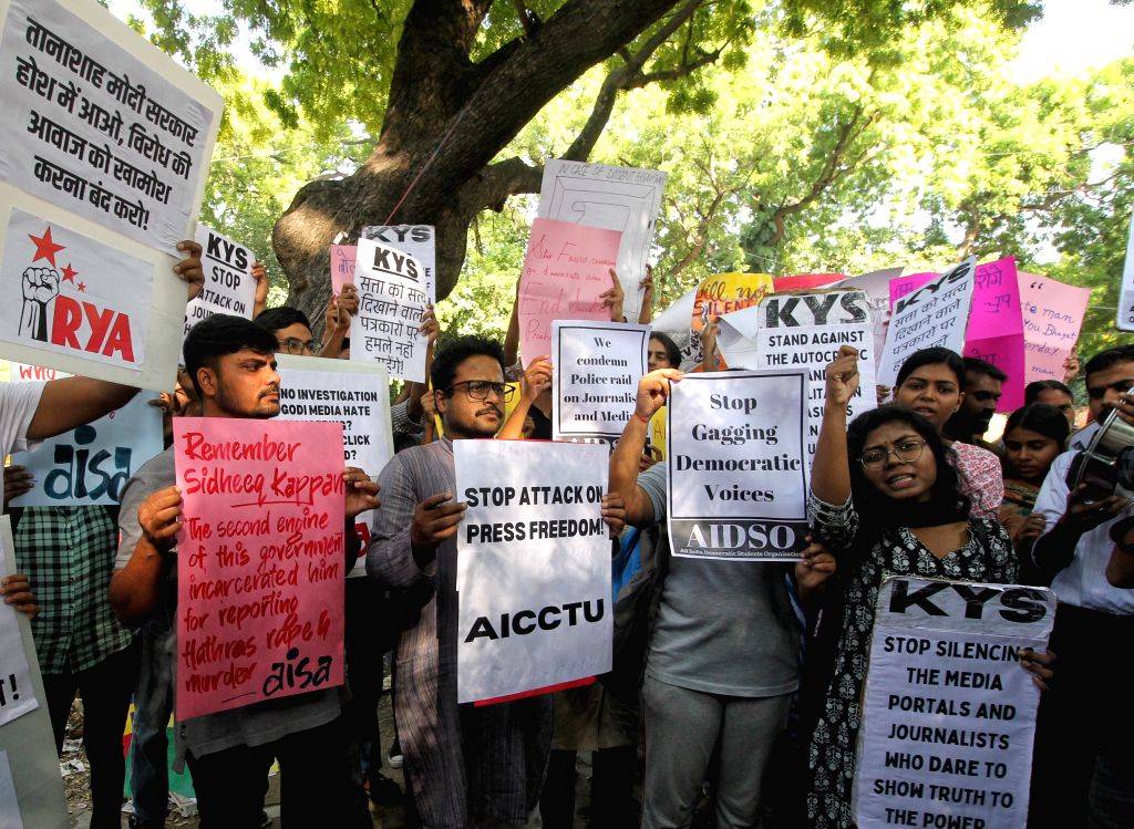 Various student organizations stage a protest