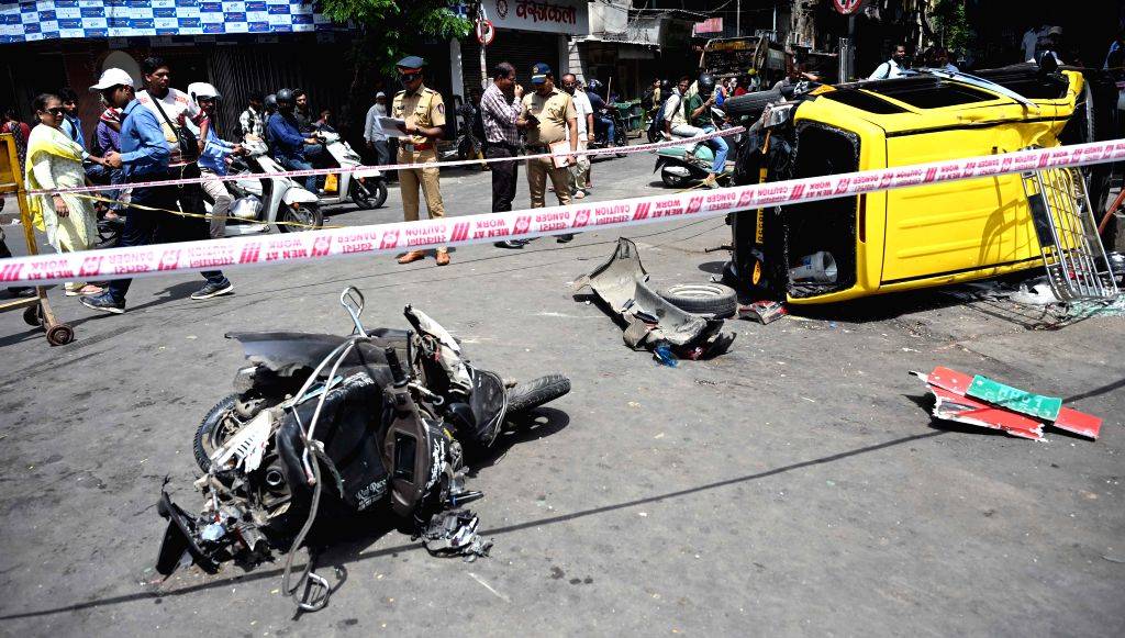 Vehicles Damaged After BEST Bus Crash Near Plaza Cinema