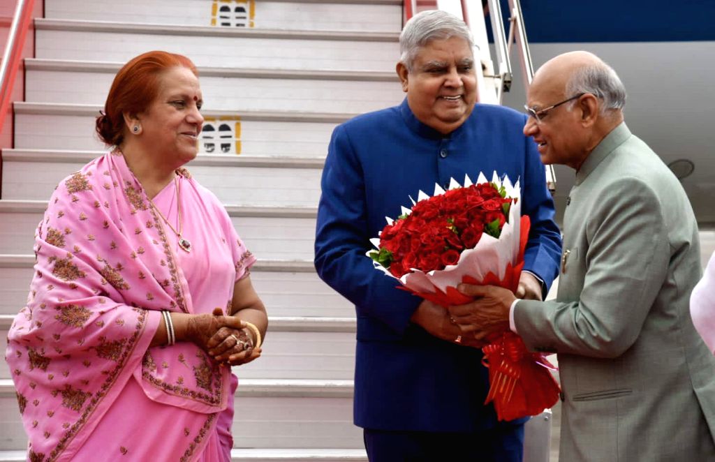 Vice President Jagdeep Dhankar arrives in Mumbai