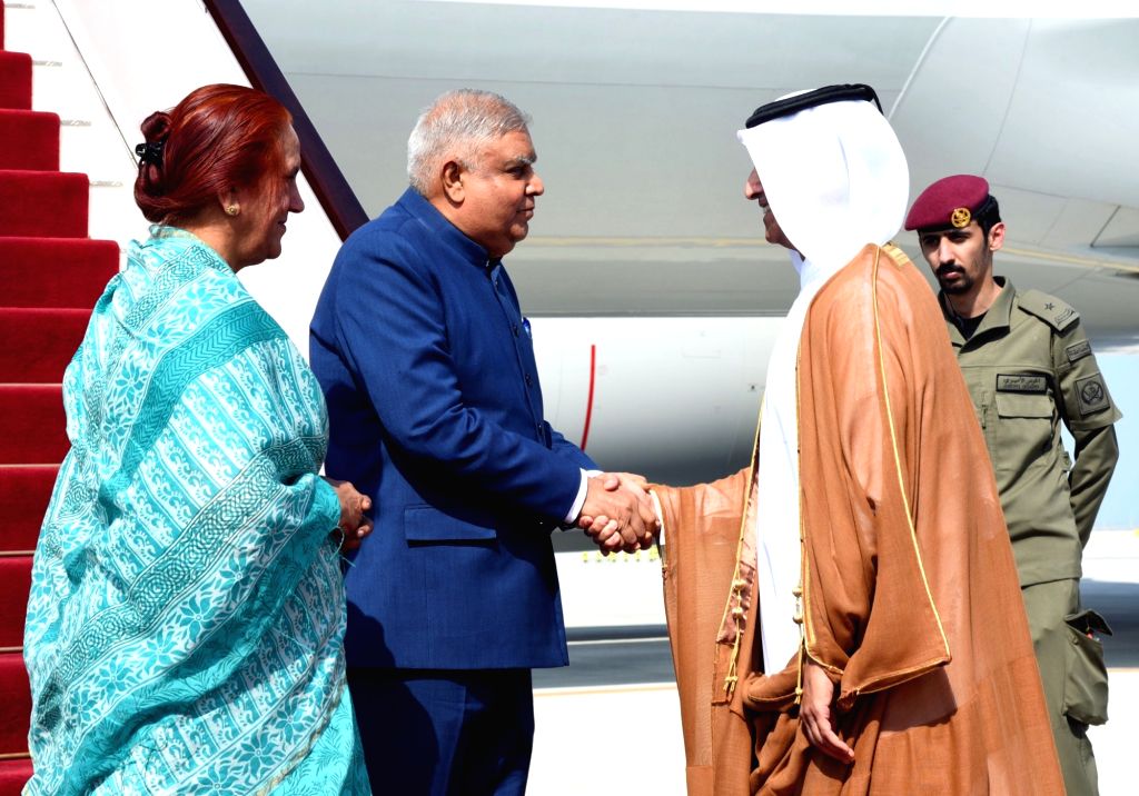 Vice President Jagdeep Dhankhar arrives in Doha