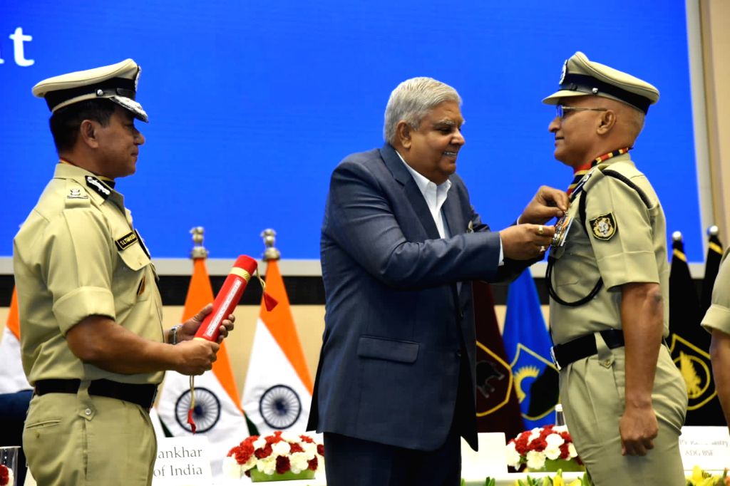 Vice President Jagdeep Dhankhar during the BSF Investiture Ceremony 2023