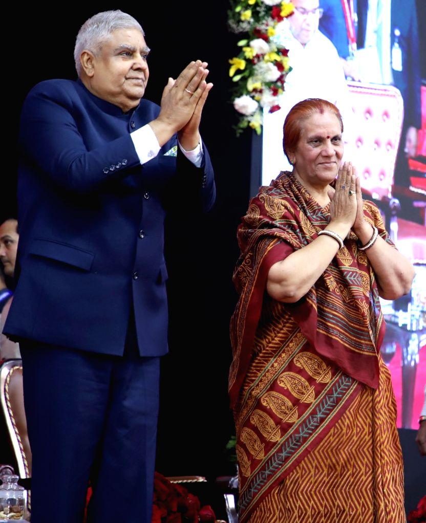 Vice President Jagdeep Dhankhar with his wife Sudesh Dhankhar