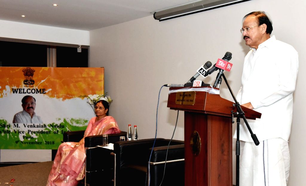 Venkaiah Naidu addresses the Indian Community in France