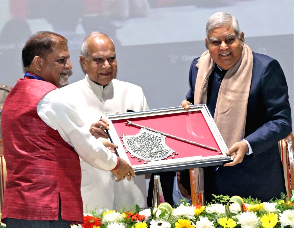 Vice-President of India, Jagdeep Dhankhar being felicitated