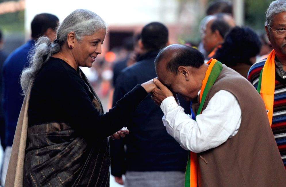 Victory celebration at BJP headquarters
