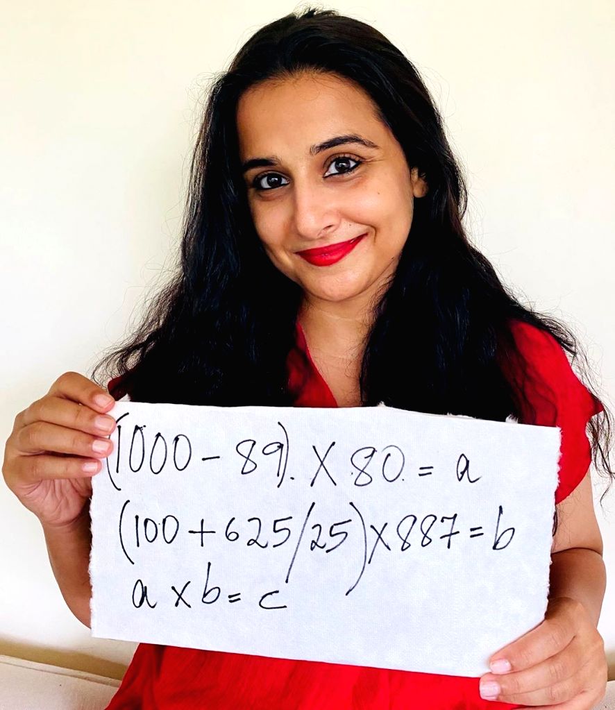 Free Photo: Vidya Balan gives math equation for special viewing of ...