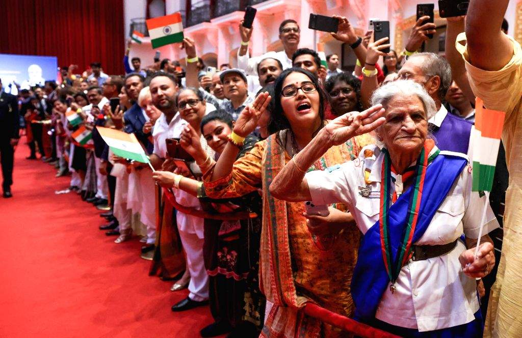 Vienna [Austria]: People of Indian Community gather to meet Prime ...