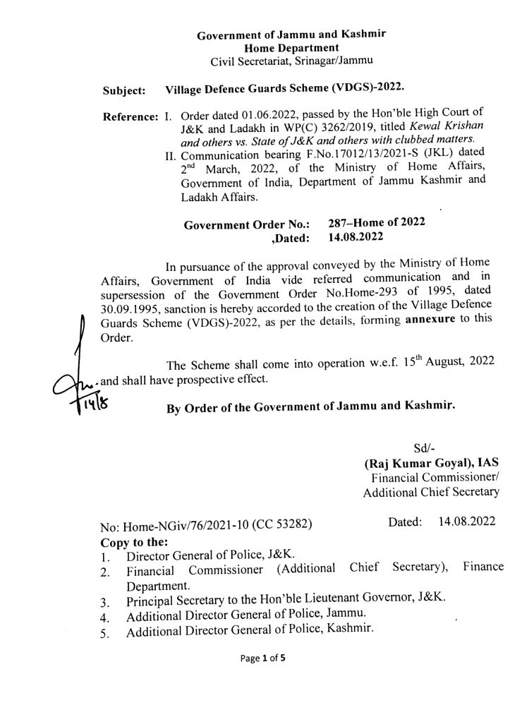 Free photo :Village Defense Guard Scheme 2022 approved for Jammu and ...