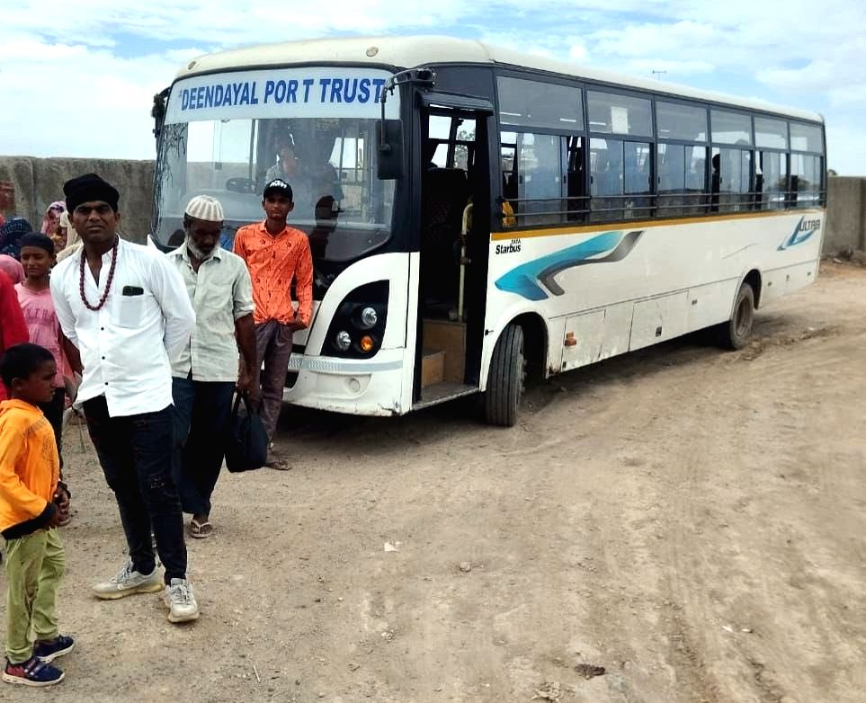 Villagers wait for transport for evacuation at Jakhau village ahead of ...