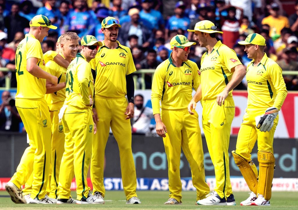 : Visakhapatnam :Australian players during the second one-day ...