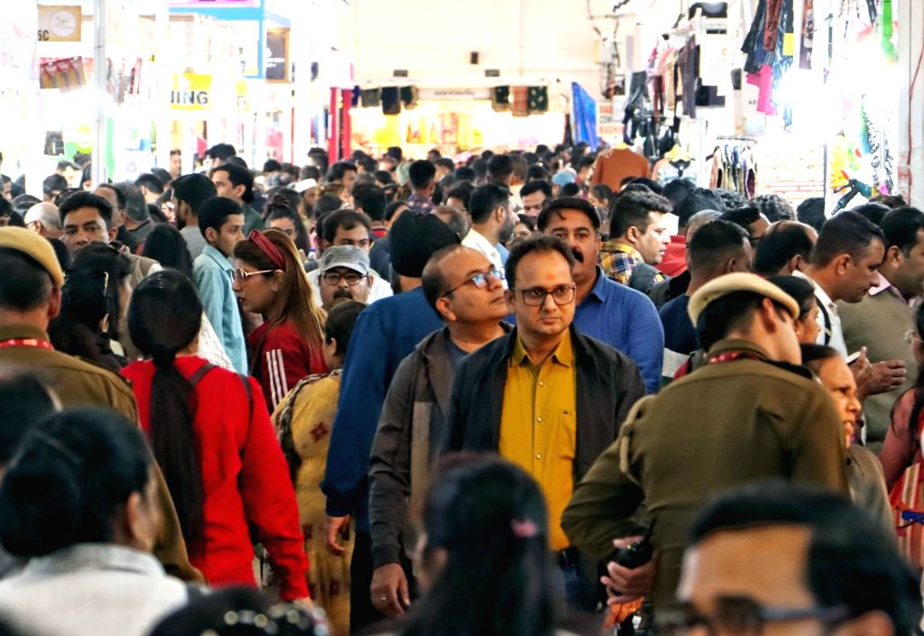 Visitors at the 41st edition of the India International Trade Fair