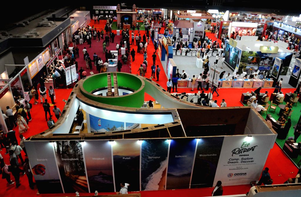 Visitors attend the inaugural day of the Travel and Tourism Fair