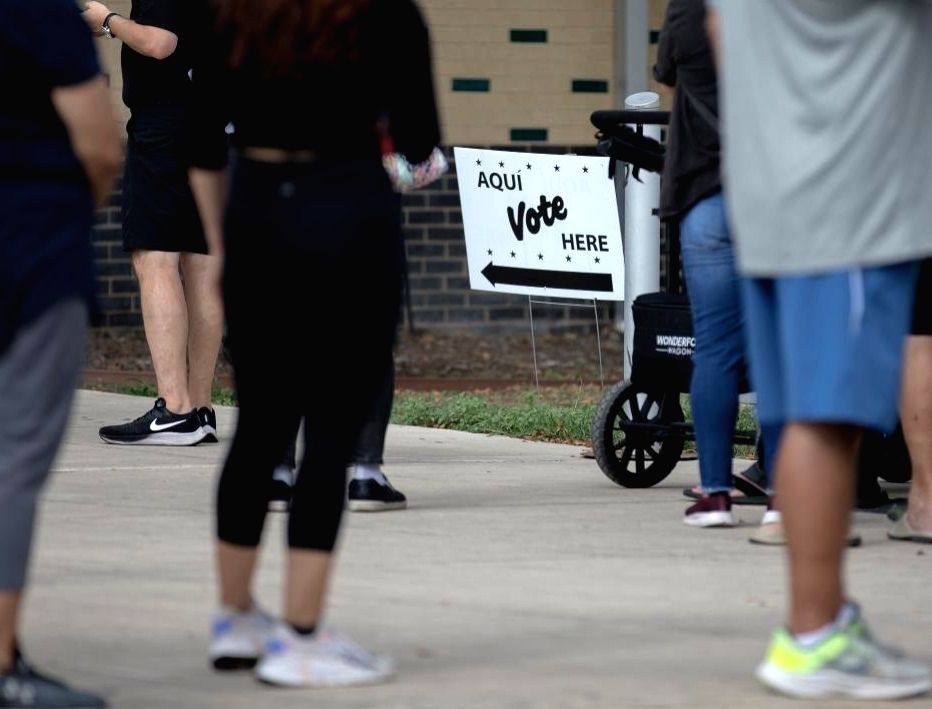 New York :Voters line up to register at a polling station in New York
