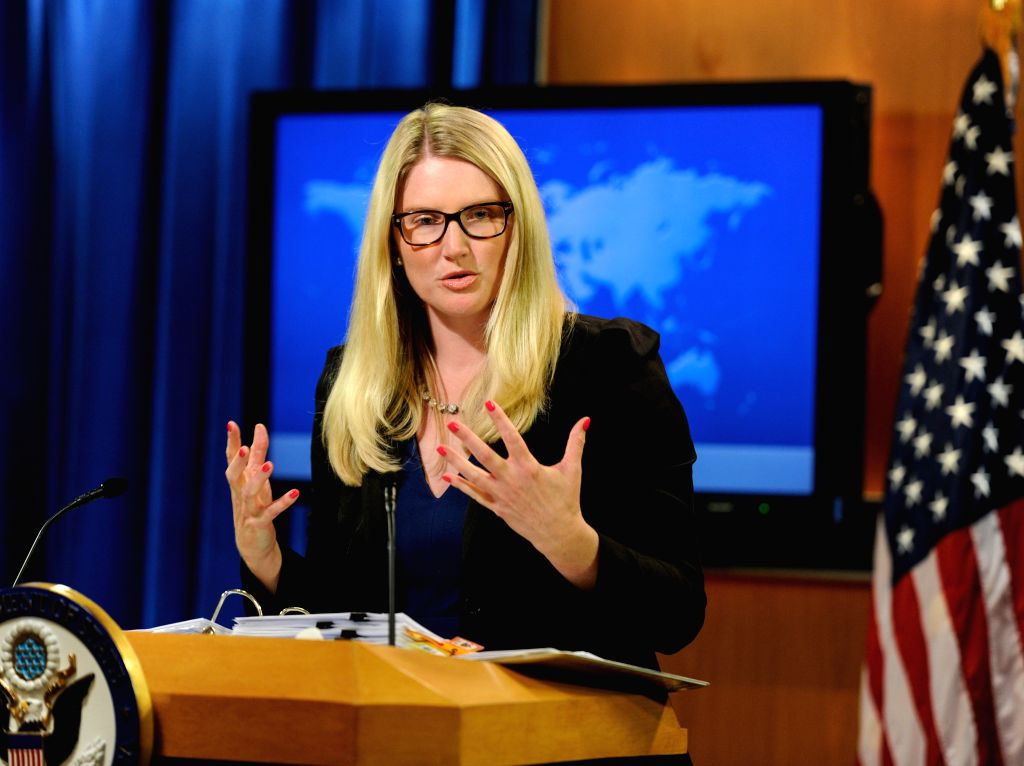 Washington D.C: U.S. State Department spokeswoman Marie Harf speaks ...