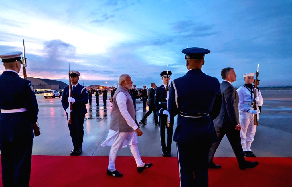 Washington : PM Modi emplanes for Cairo, Egypt from Joint Base Andrews ...