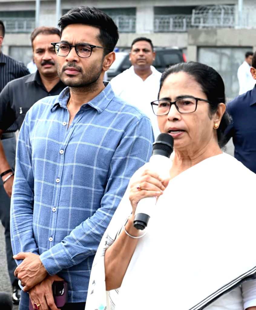 West Bengal Chief Minister Mamata Banerjee addresses the media as she ...