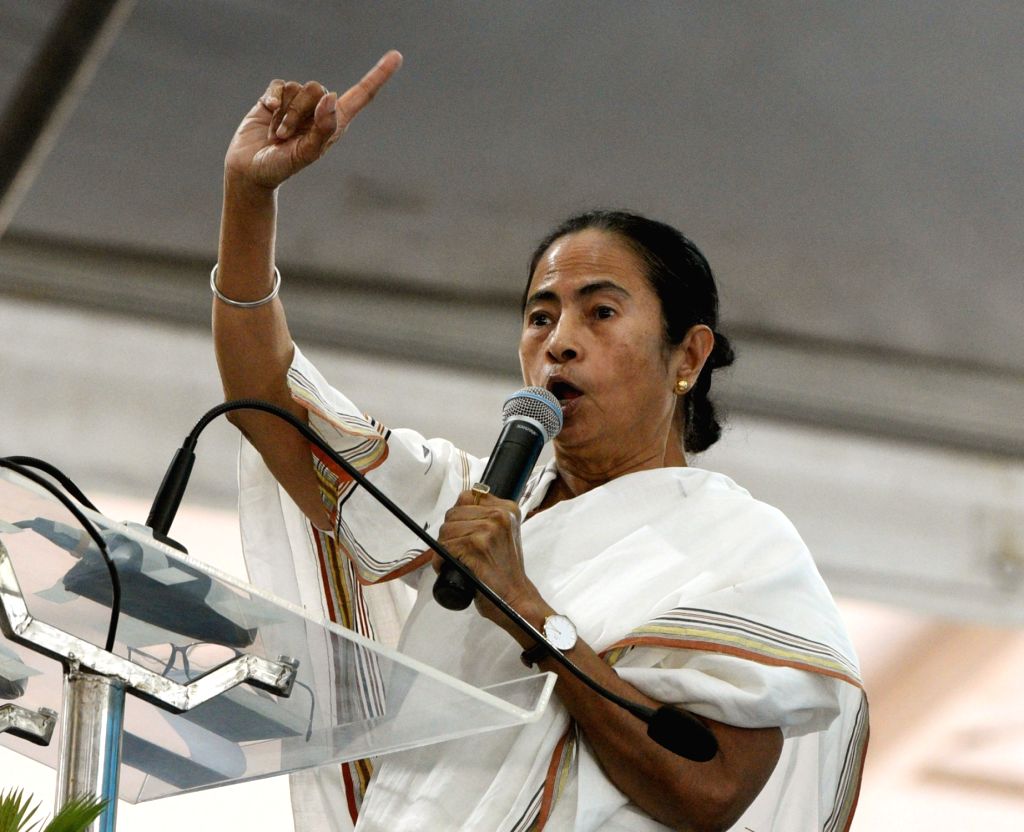 Mamata Banerjee during a meeting