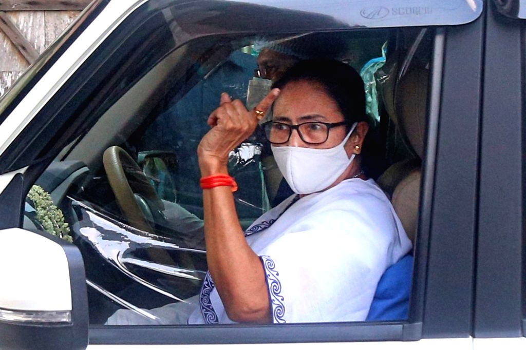 West Bengal Chief Minister Mamata Banerjee at a TMC Bhawan in Kolkata