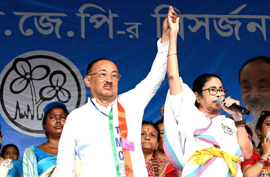 West Bengal Chief Minister Mamata Banerjee during an election campaign ...