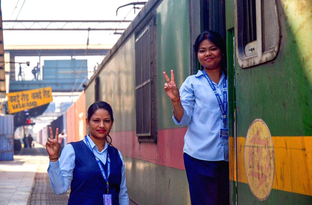 Women Crew Operates Goods Train on International Women's Day