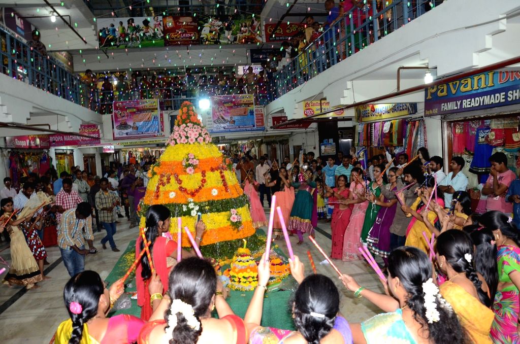 Telangana's floral festival 'Bathukamma' off to a colourful start