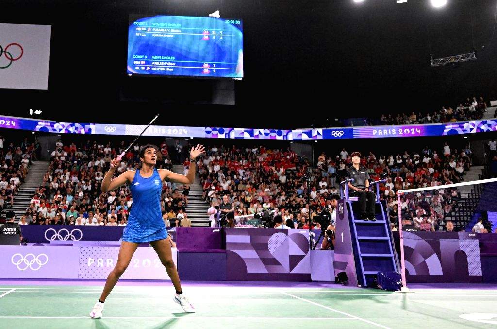 Women's singles badminton group M match during the 2024 Summer Olympics