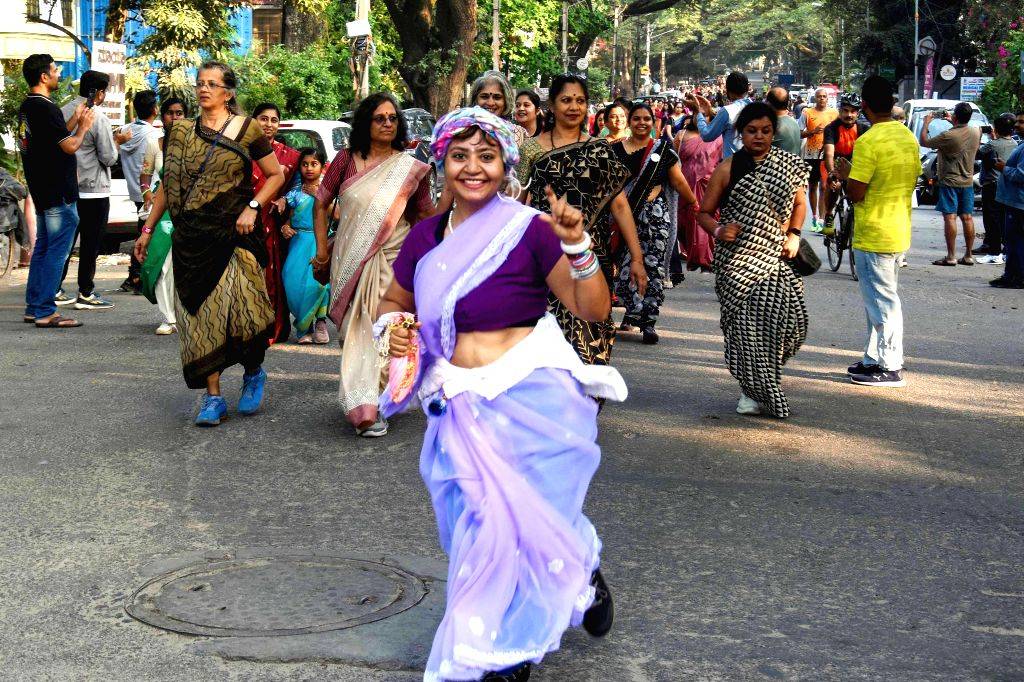 Women take part in 'Saree Run