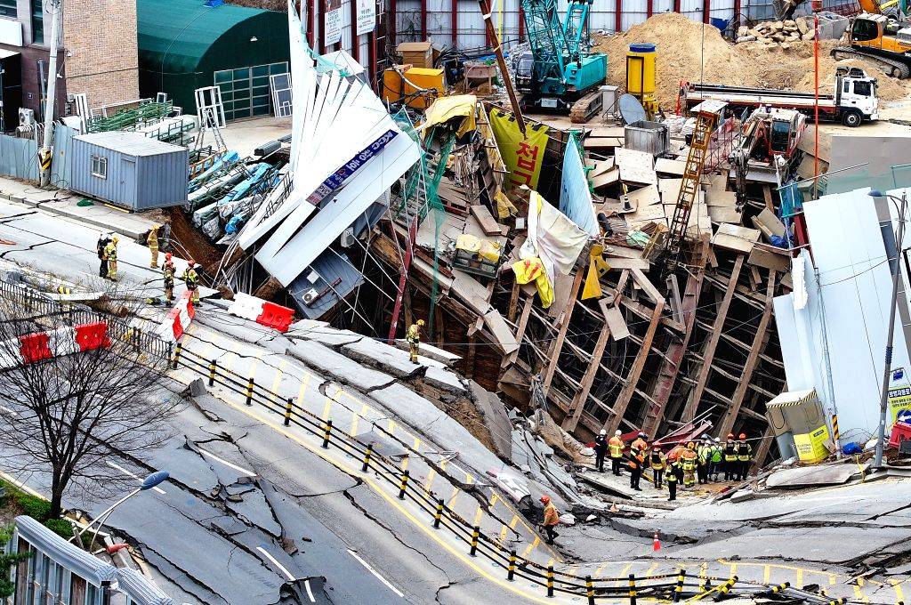 Worker rescued from subway construction site collapse